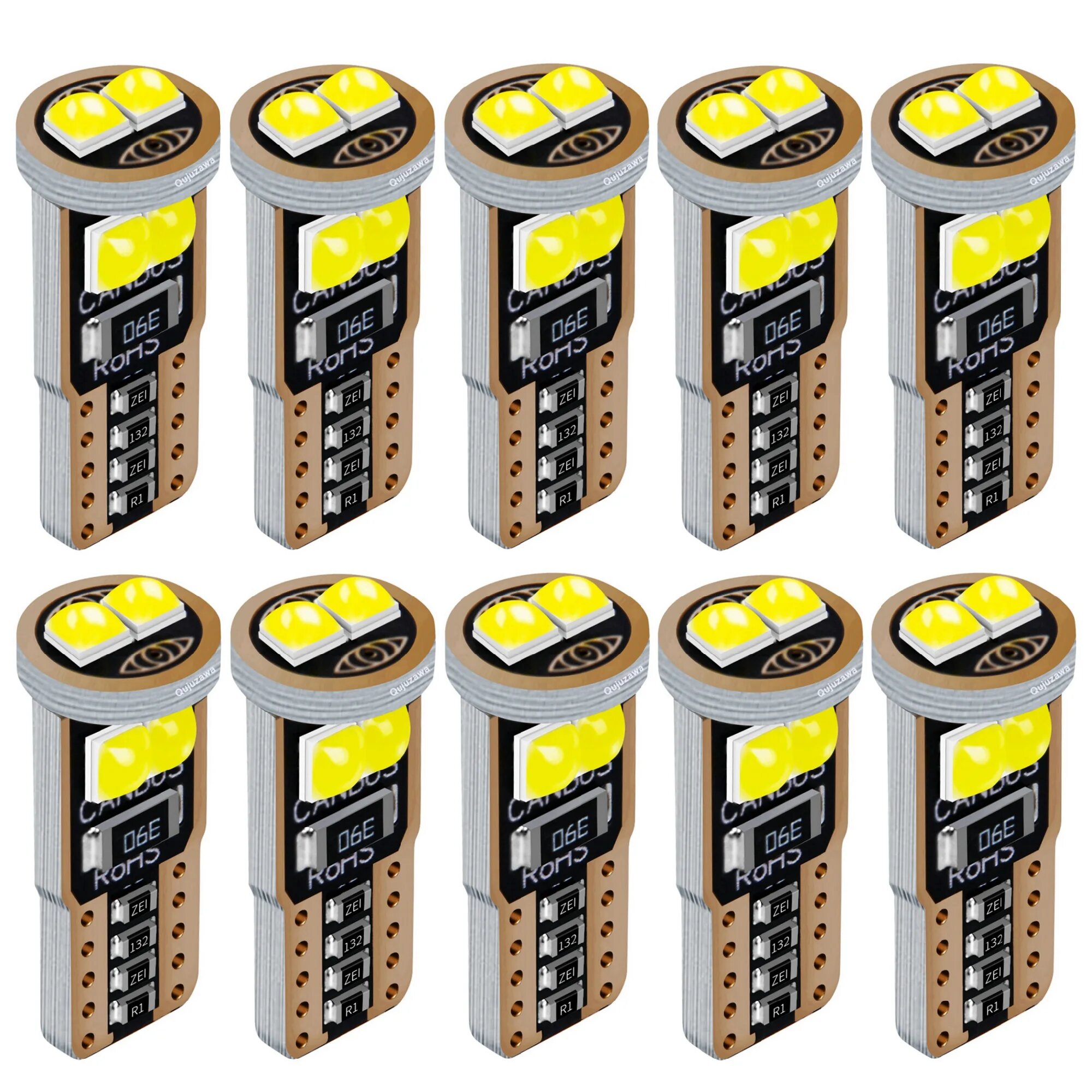 10 шт. LED T10 W5W WY5W Белый Canbus автолайт