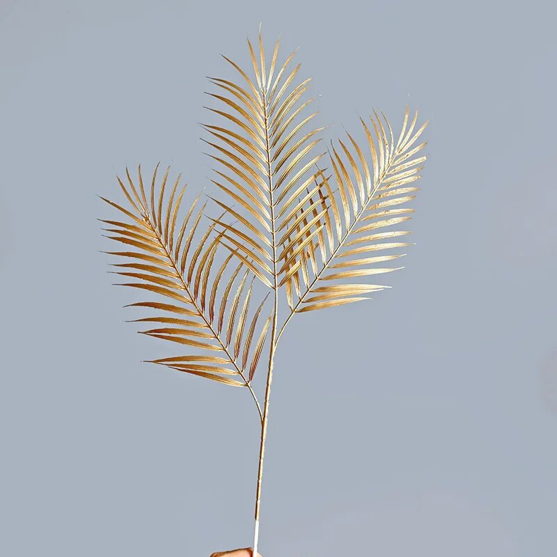 Искусственные золотые цветы MEIHON для декора 3 fork leaves