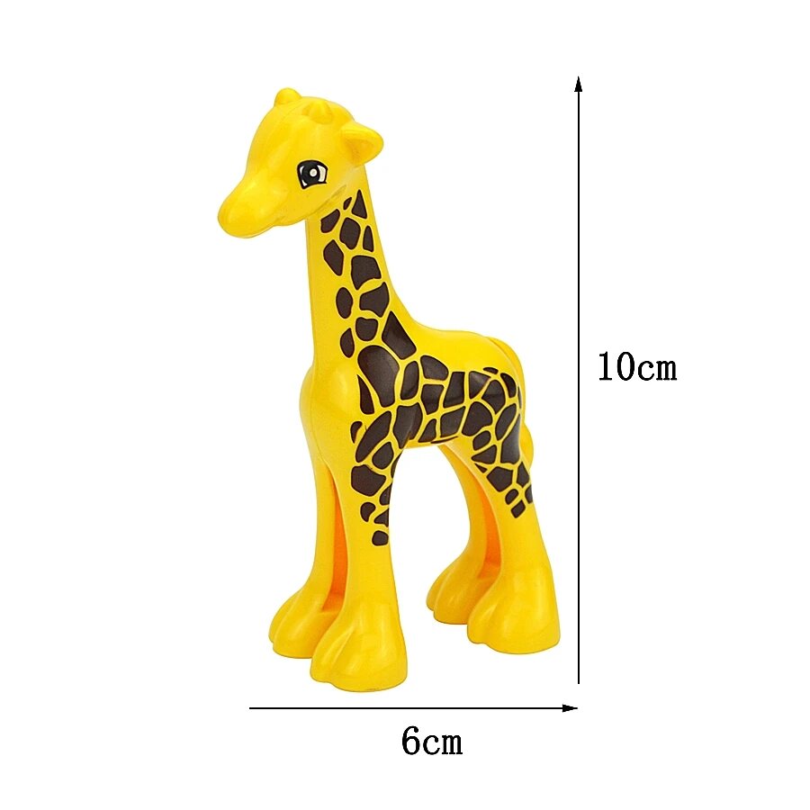 LEDUO Большие строительные блоки пластик набор животных для взрослых Желтый, baby giraffe
