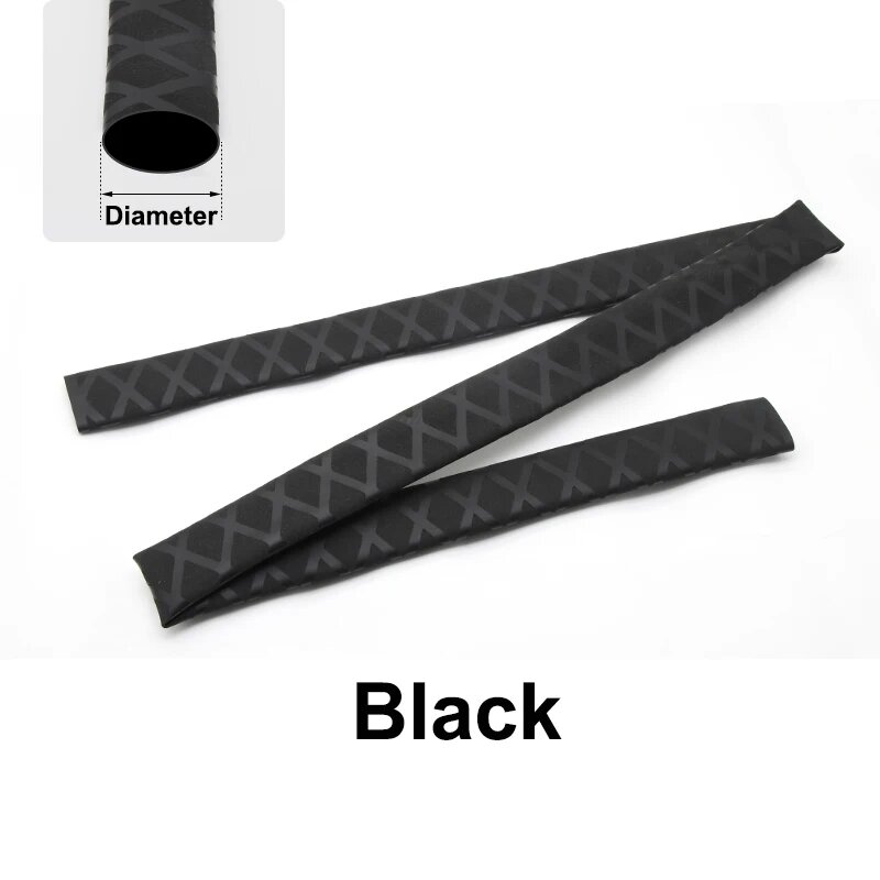 Нескользящая термоусадочная трубка 1 м PE черный, 1M x 5Pcs, 35mm