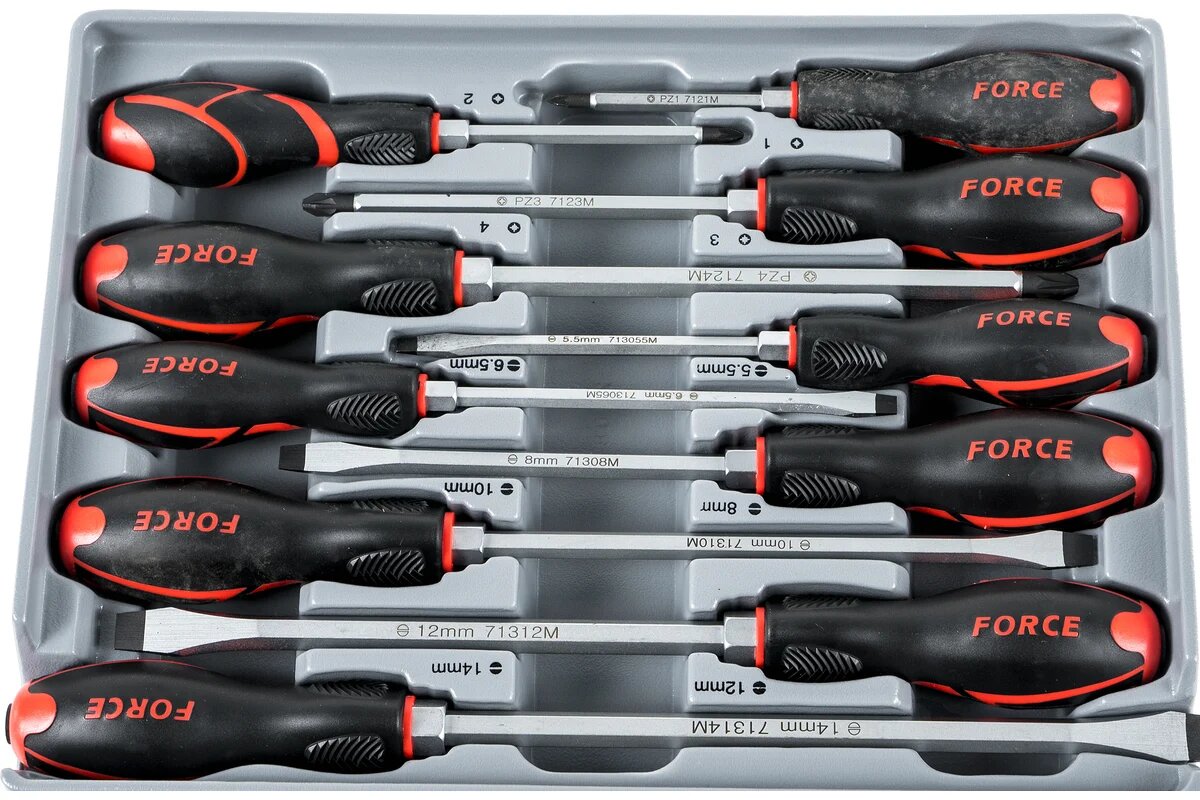 FORCE Набор усиленных отверток .10 предм. 2109