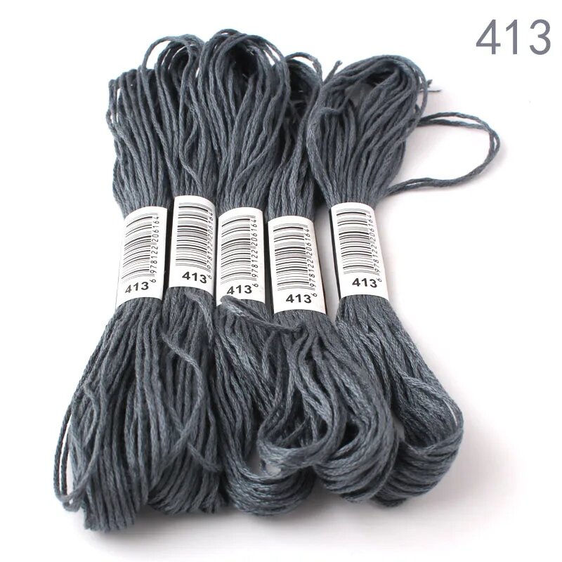 Полиэстеровые нитки для вышивки крестиком DMC, 10 шт. Серый, 413