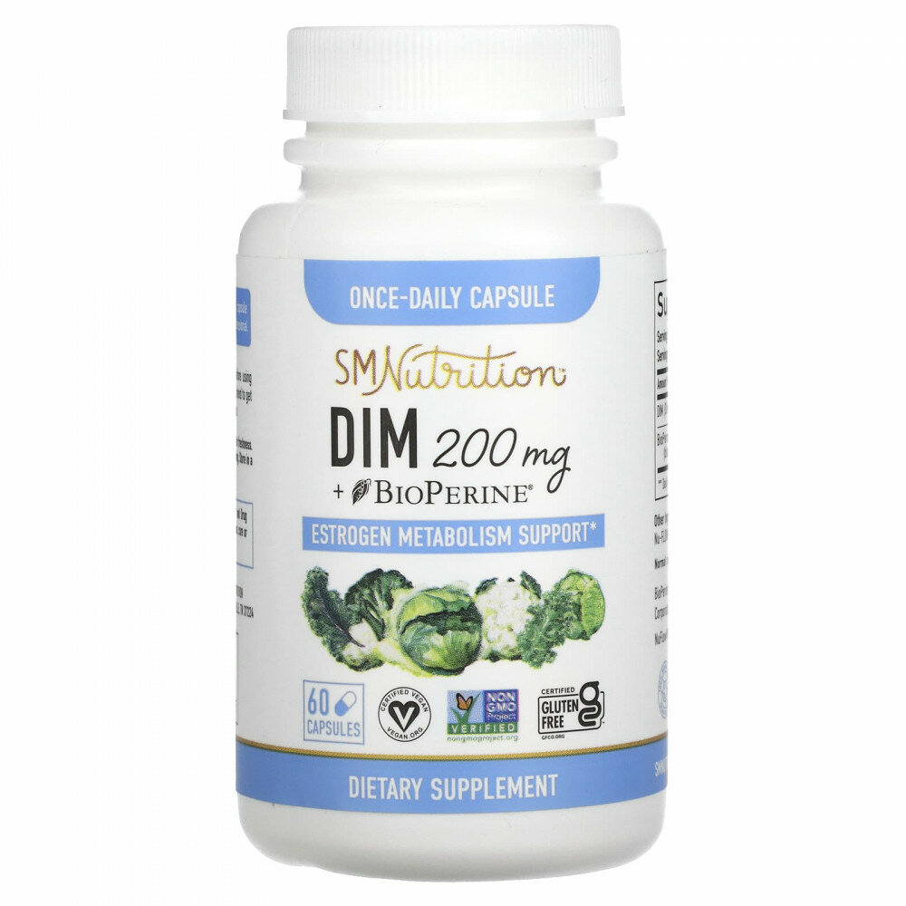 SMNutrition, DIM + BioPerine®, 60 капсул