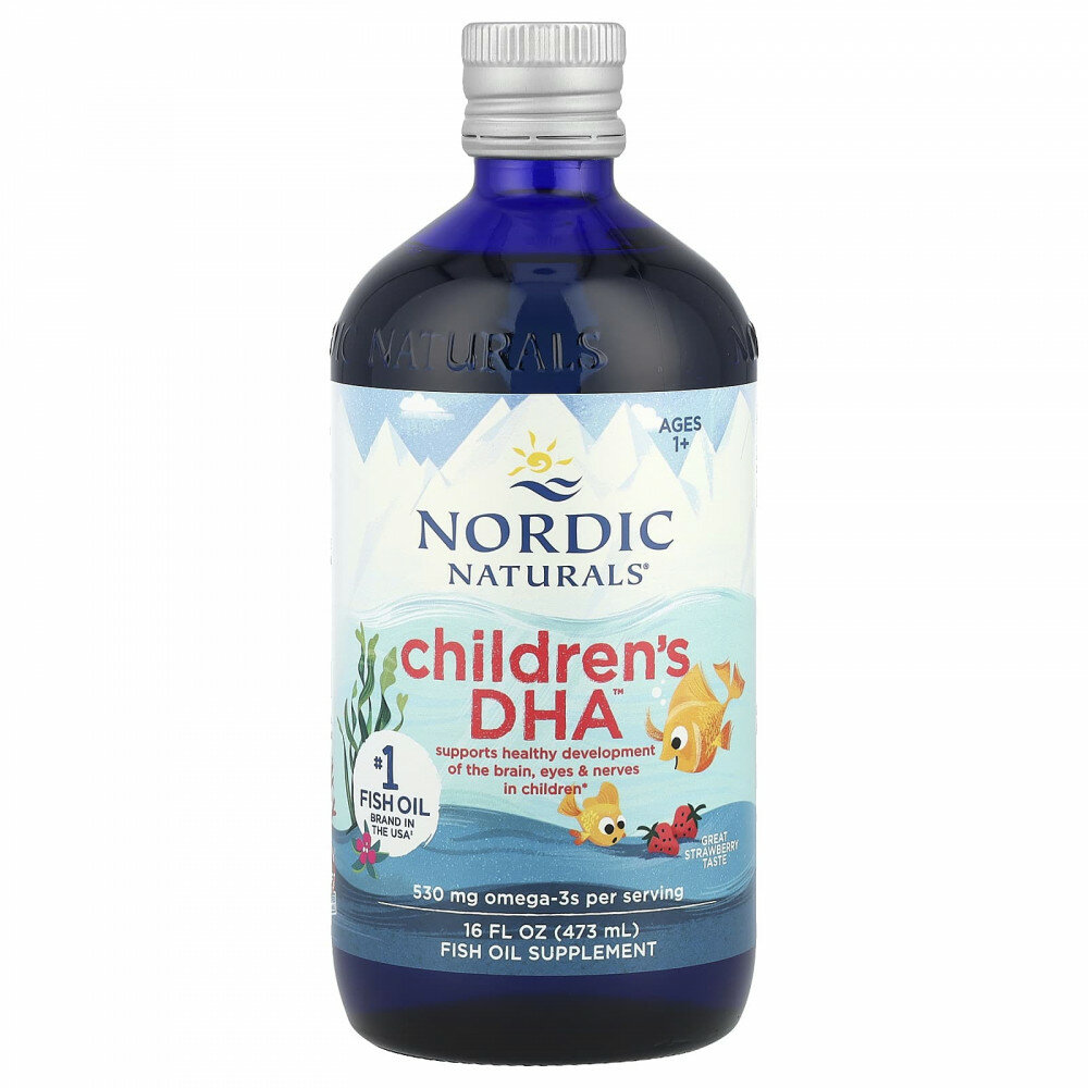 Nordic Naturals, Children's DHA™, ДГК для детей от 1 года, с клубничным вкусом, 530 мг, 473 мл (16 жидк. унций)