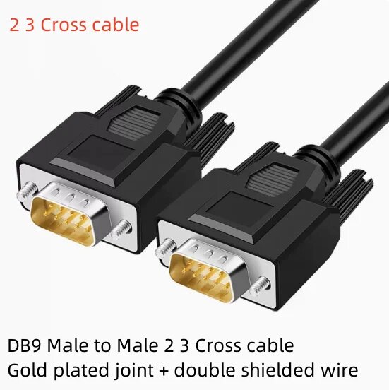 HERKOMYOU Кабель DB9 RS232 Черный 1m, DB9M-M-cross