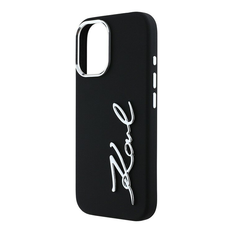 Karl Lagerfeld силиконовый чехол для iPhone 16, Liquid silicone Signature черный