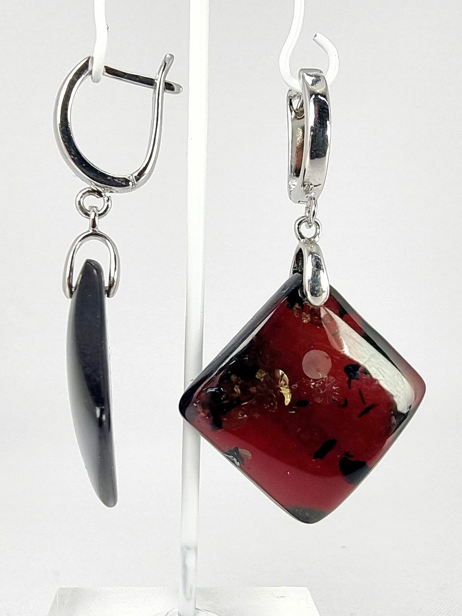 Серьги, янтарь