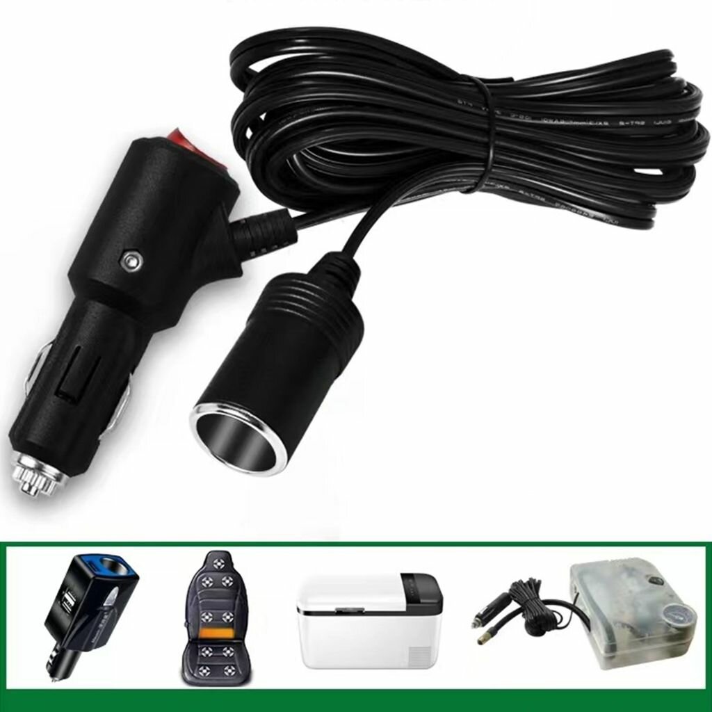 Аудио-Удлинитель для прикуривателя 12В24В с выключателем-3 м