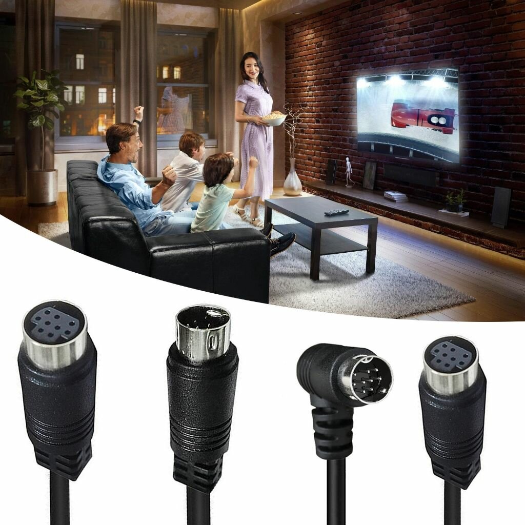 S-Video кабель 9p mini, 1.8 м, угловой