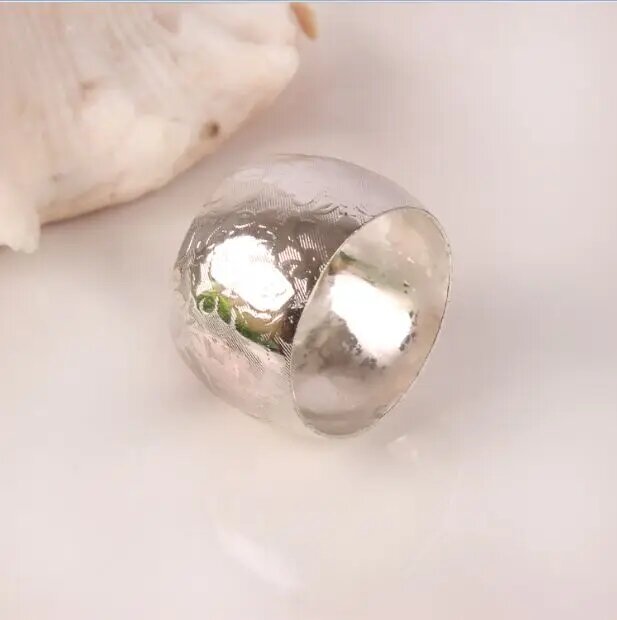 Серебряное металлическое кольцо для салфеток D-silver