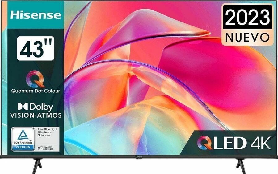 Телевизор Hisense QLED Frameless 43E7KQ, 4K, диагональ 43", черный