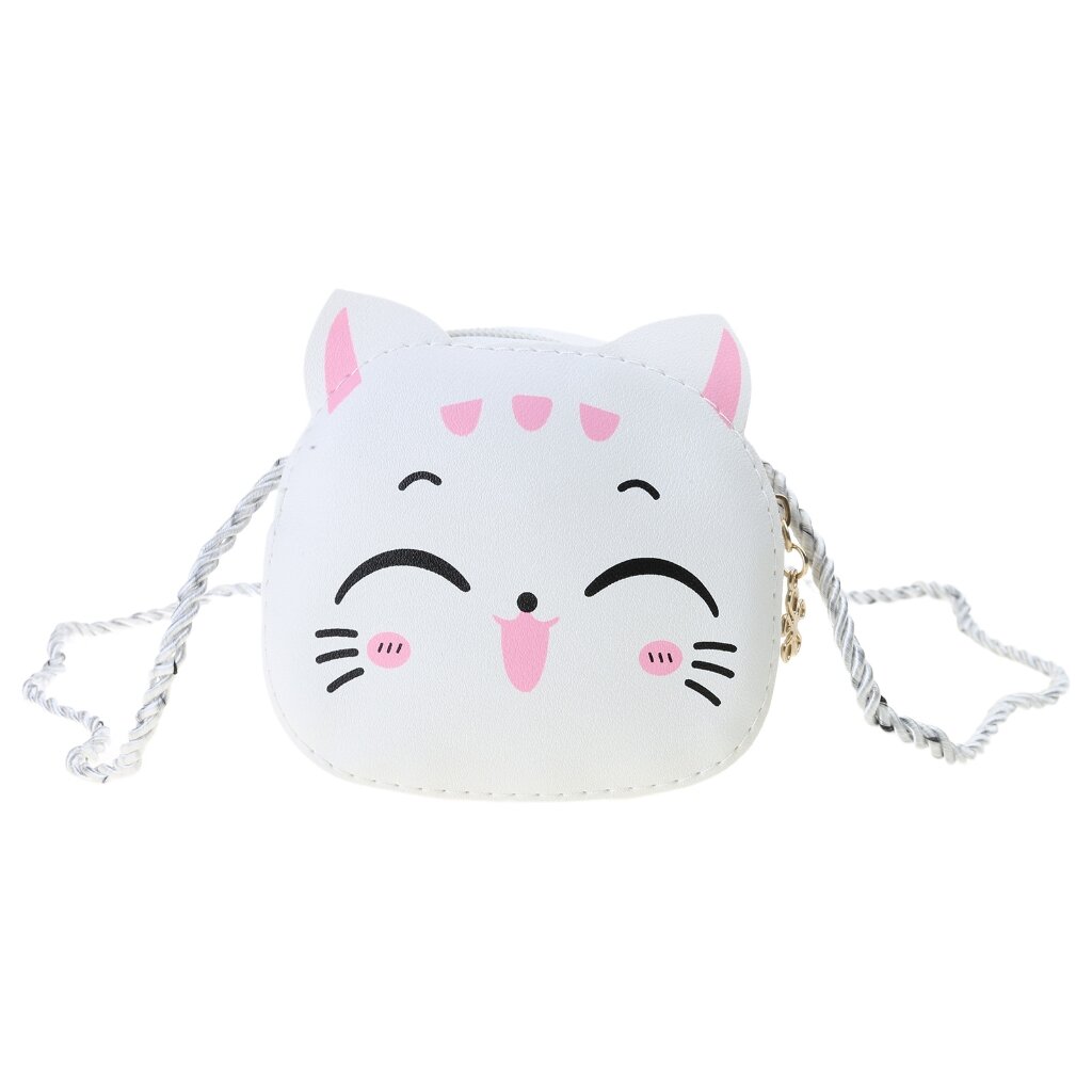 Детская сумка-Мессенджер с Мультяшным котом-Белый