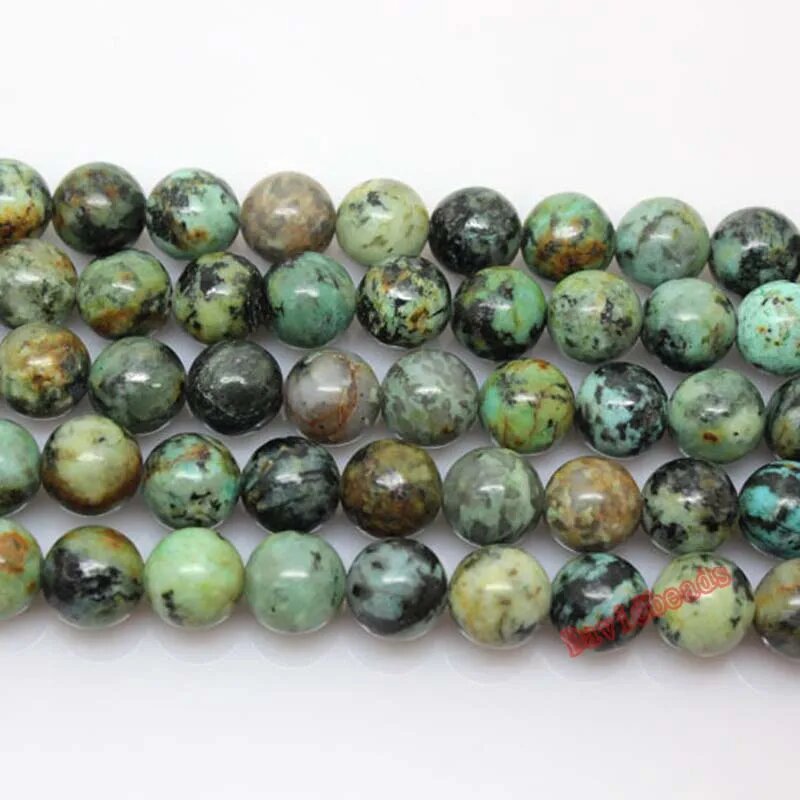 Натуральная африканская бирюза, круглые бусины, MOON BEADS, 4-10 мм 6mm 61pcs 1lot
