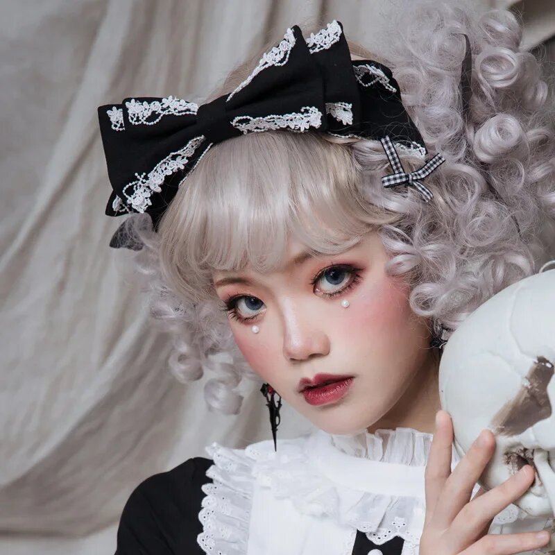 Повязка для волос с бантом Yomi, Белый, Miss Betty Black