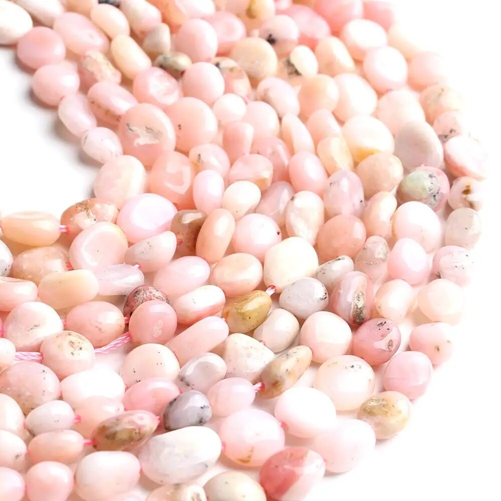 Натуральные камни бусины Апатит Кианит Кварц JILKOL 6-8 мм Розовый, pink opal