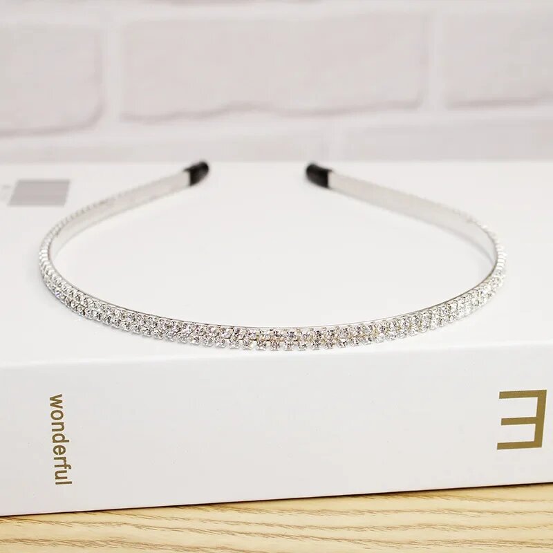 CY le le повязки для волос со стразами Серебряный, BL27-silver