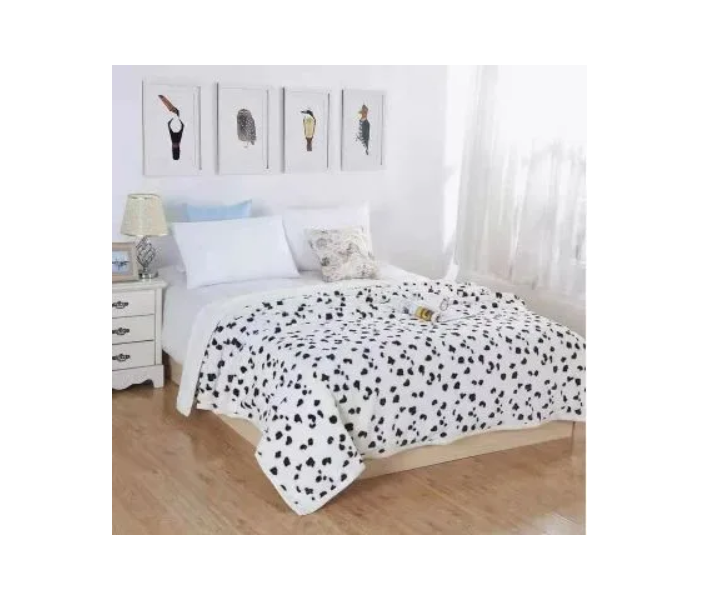 Плед Bifarm, плюшевый, 200x220, белый далматинец, евро, покрывало на диван, кровать