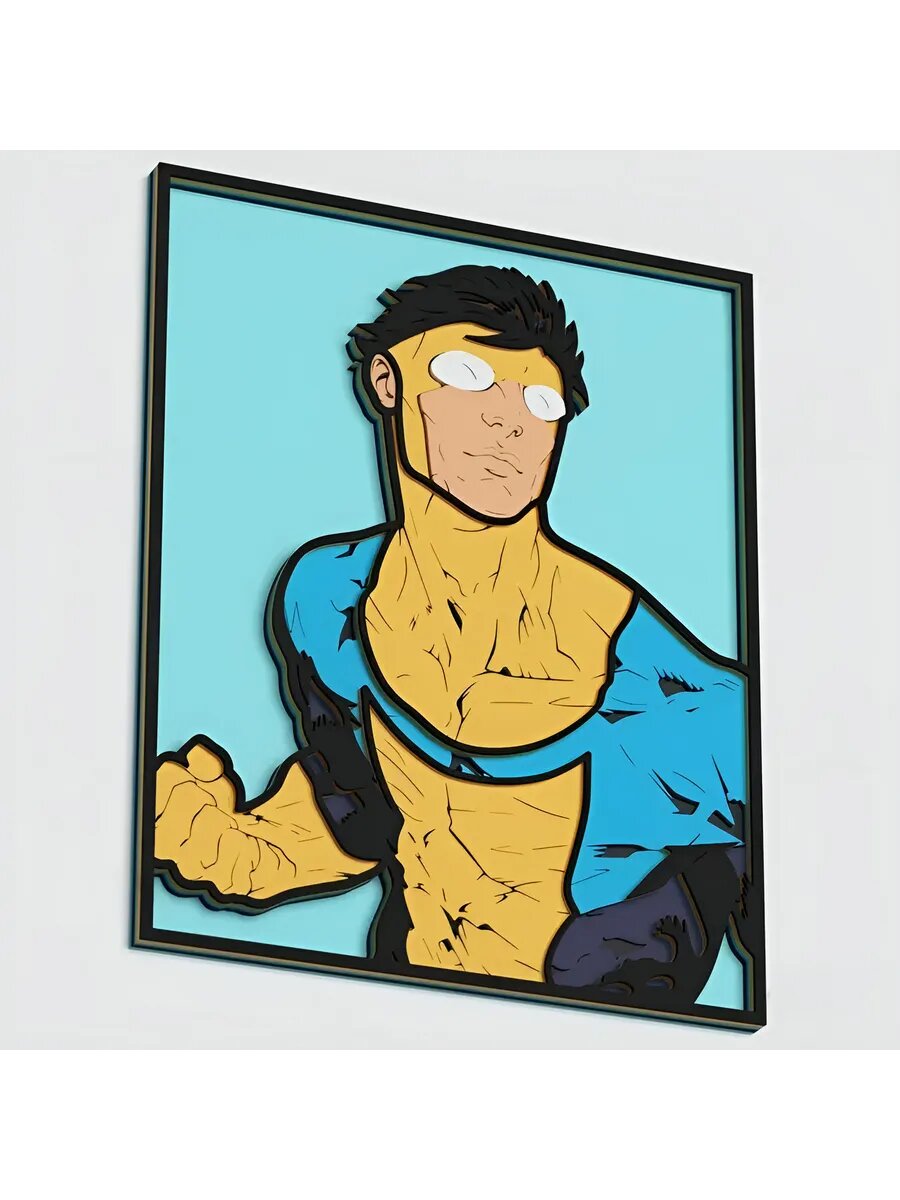 3D Картина по номерам из дерева Неуязвимый (Непобедимый)