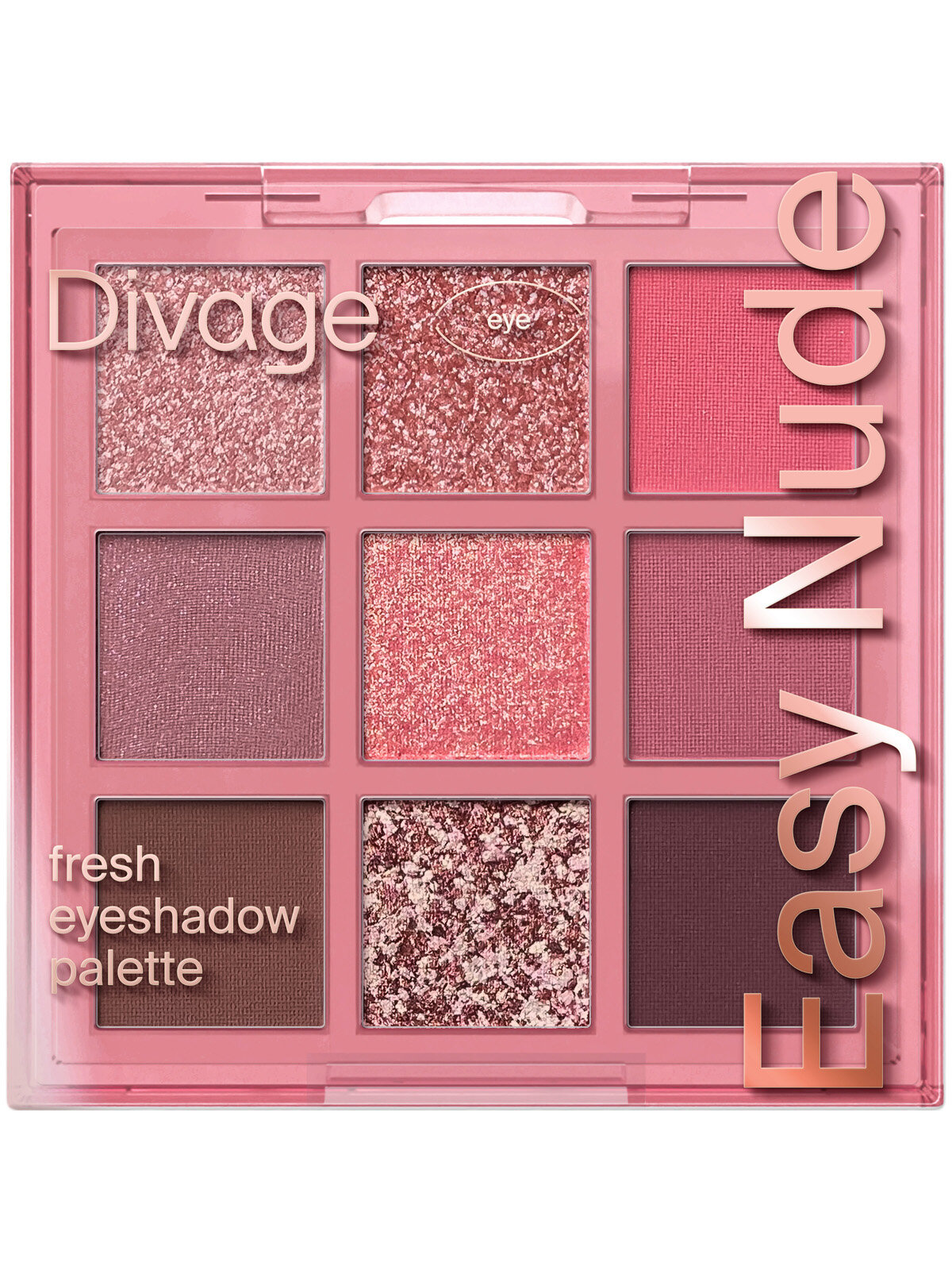 Палетка теней для век Divage Easy Nude, тон: Fresh, 9 цветов, 9г