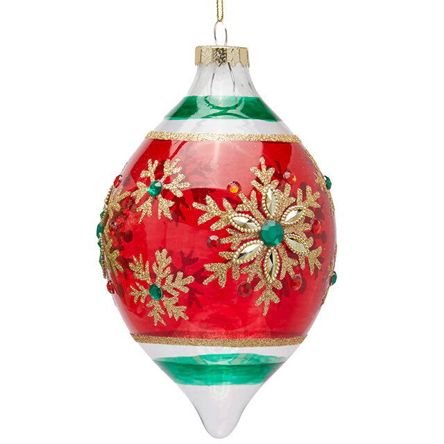 Стеклянная елочная игрушка Juicy Assorted 13 см красная, подвеска, EDG, 6500127A774-2