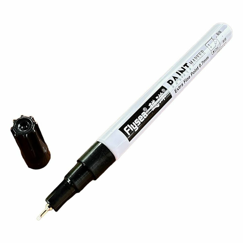 Маркер для маркировки кабеля и проводов FLYSEA Paint Marker с тонким наконечником 0,7 мм, черный FS-119-black
