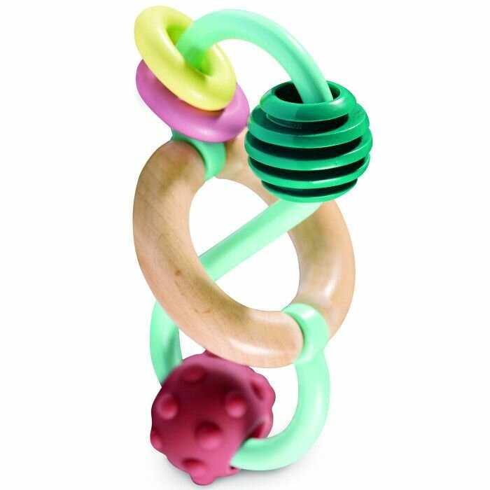 Hape Игрушка прорезыватель для новорожденных "Лабиринт Бусинки", серия пастель