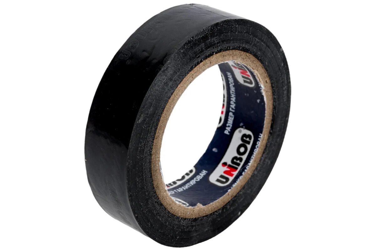 UNIBOB изолента ПВХ 15 мм х 10 м черная, 130 мкм, электроизоляционная лента