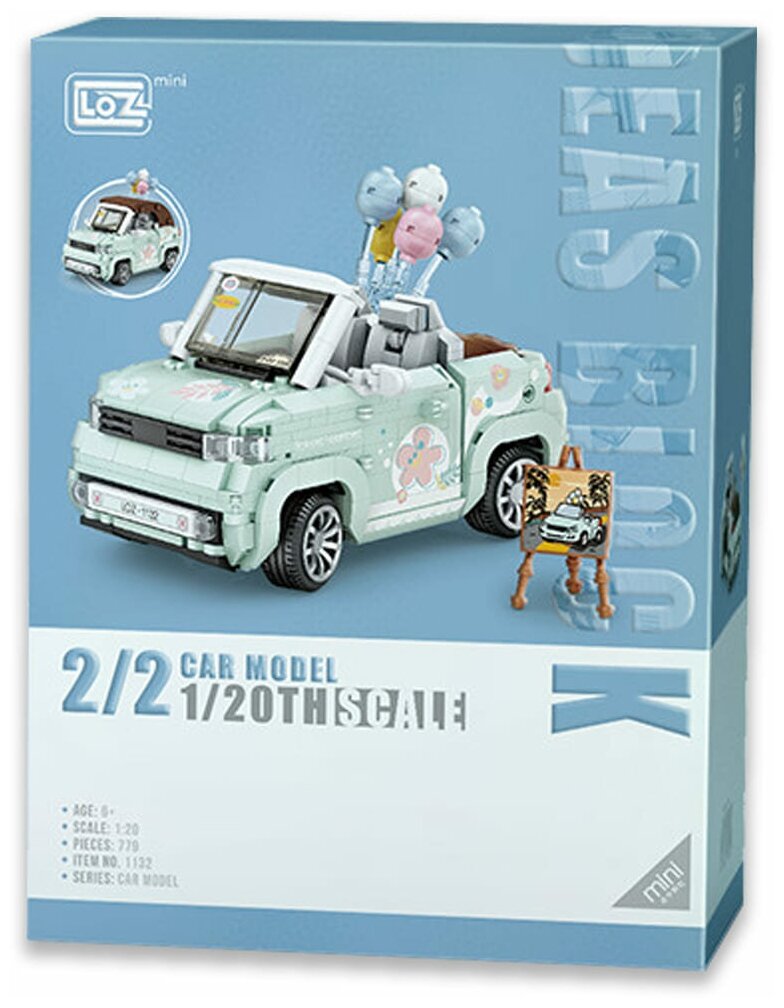 Конструктор LOZ "Мини-кабриолет", ABS-пластик, 779 элементов, 1132_MK