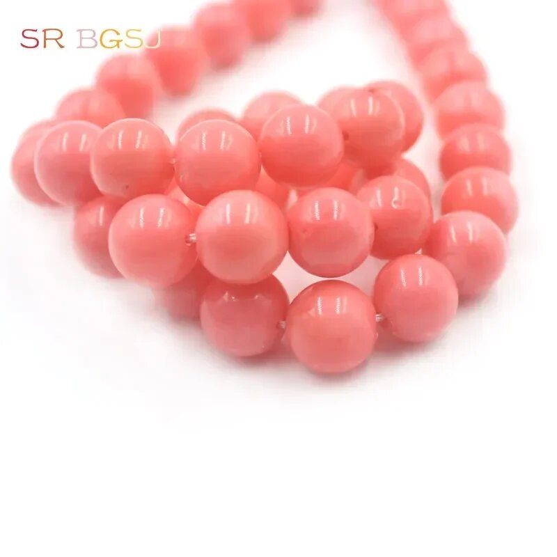Розовые бусины из коралла SR BGSJ Розовый, 8mm Round