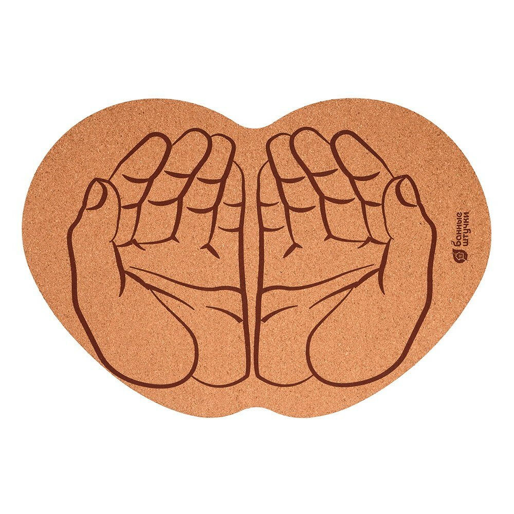 Коврик для бани и сауны Банные Штучки "Ладони", пробковый, 43х30 см (40241)