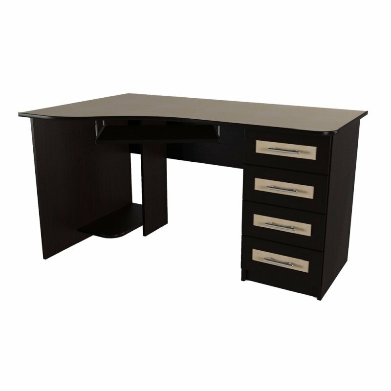 Компьютерный стол DoorDoor-50 венге / дуб молочный 140х76х85 см, цвет на заказ