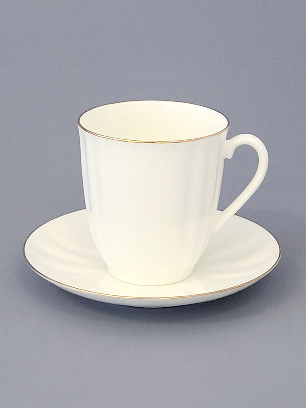 Кофейная пара Золотой кантик, форма Ветерок,175 мл, костяной фарфор, Императорский фарфоровый завод