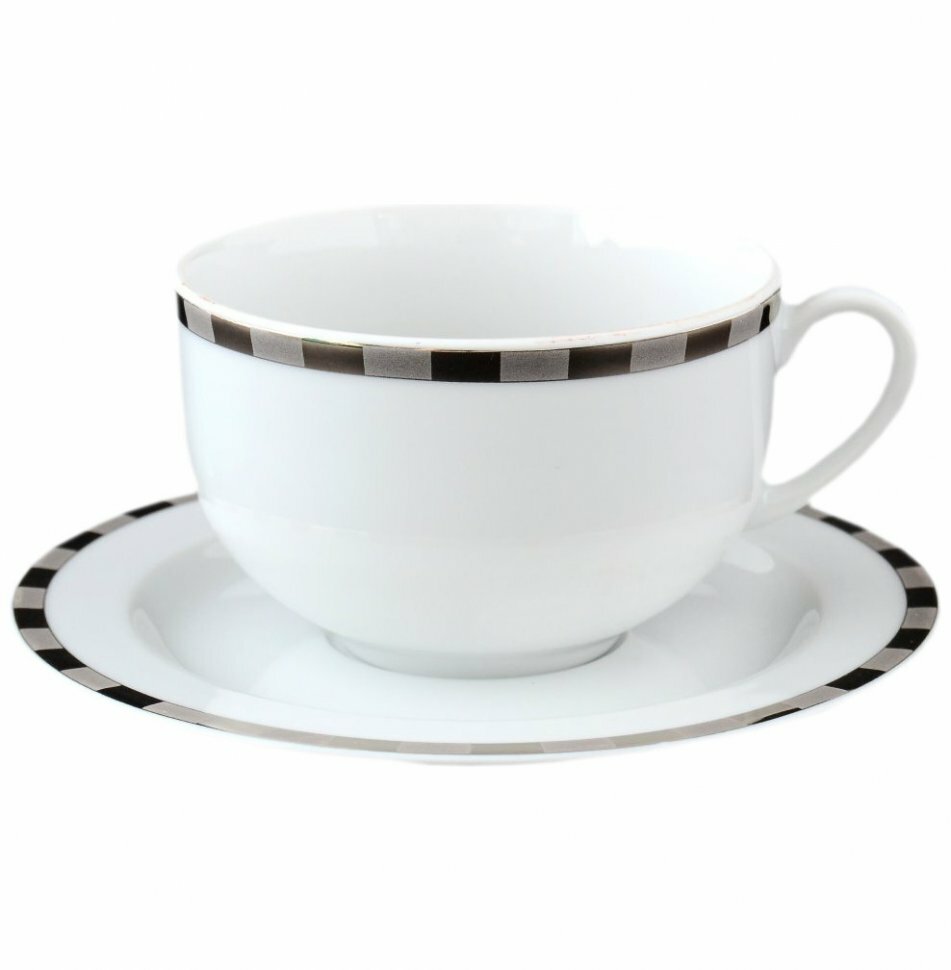 Чайная пара 280 мл 1 шт низкая Thun "Опал /Платиновые пластинки" / 245760