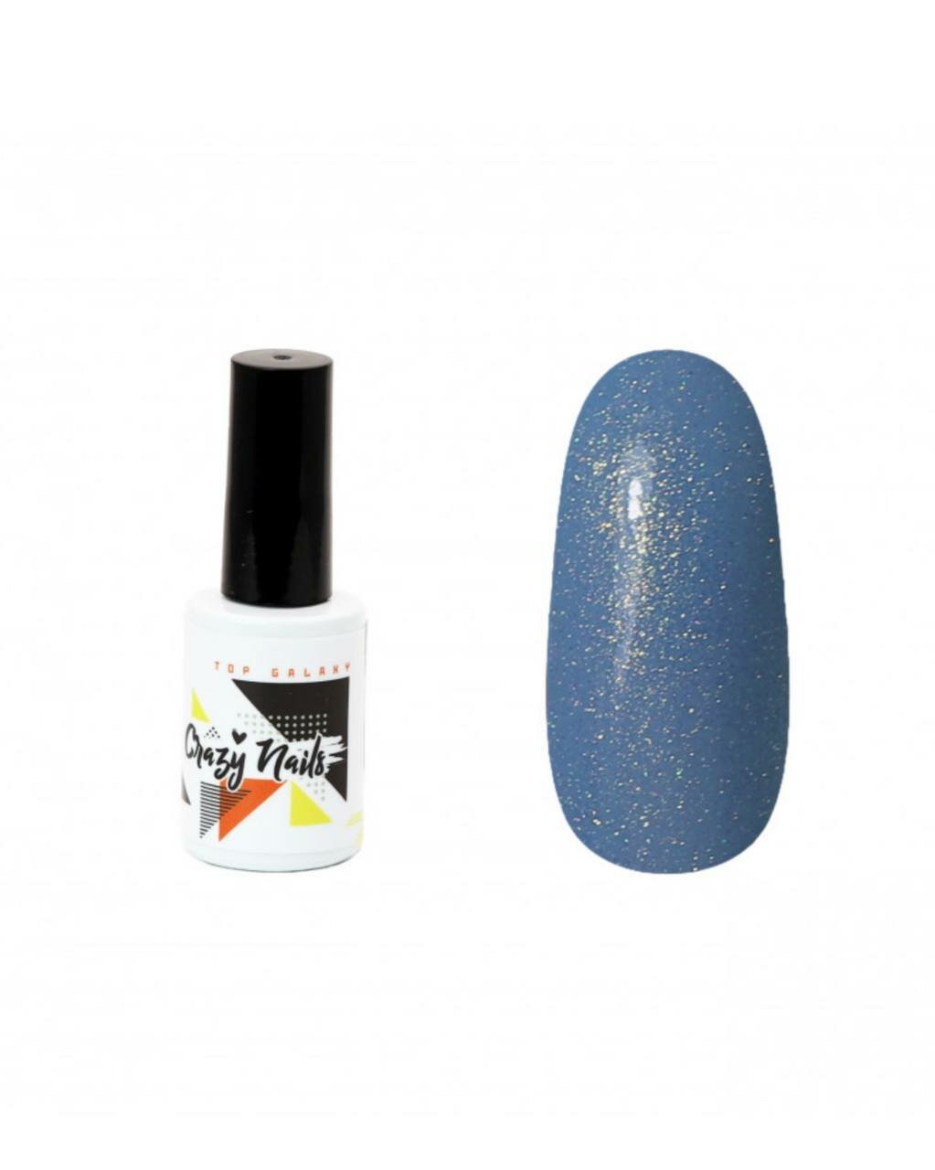Top Crazy Nails Galaxy, с мелким глиттером, без липкого слоя, 10мл.