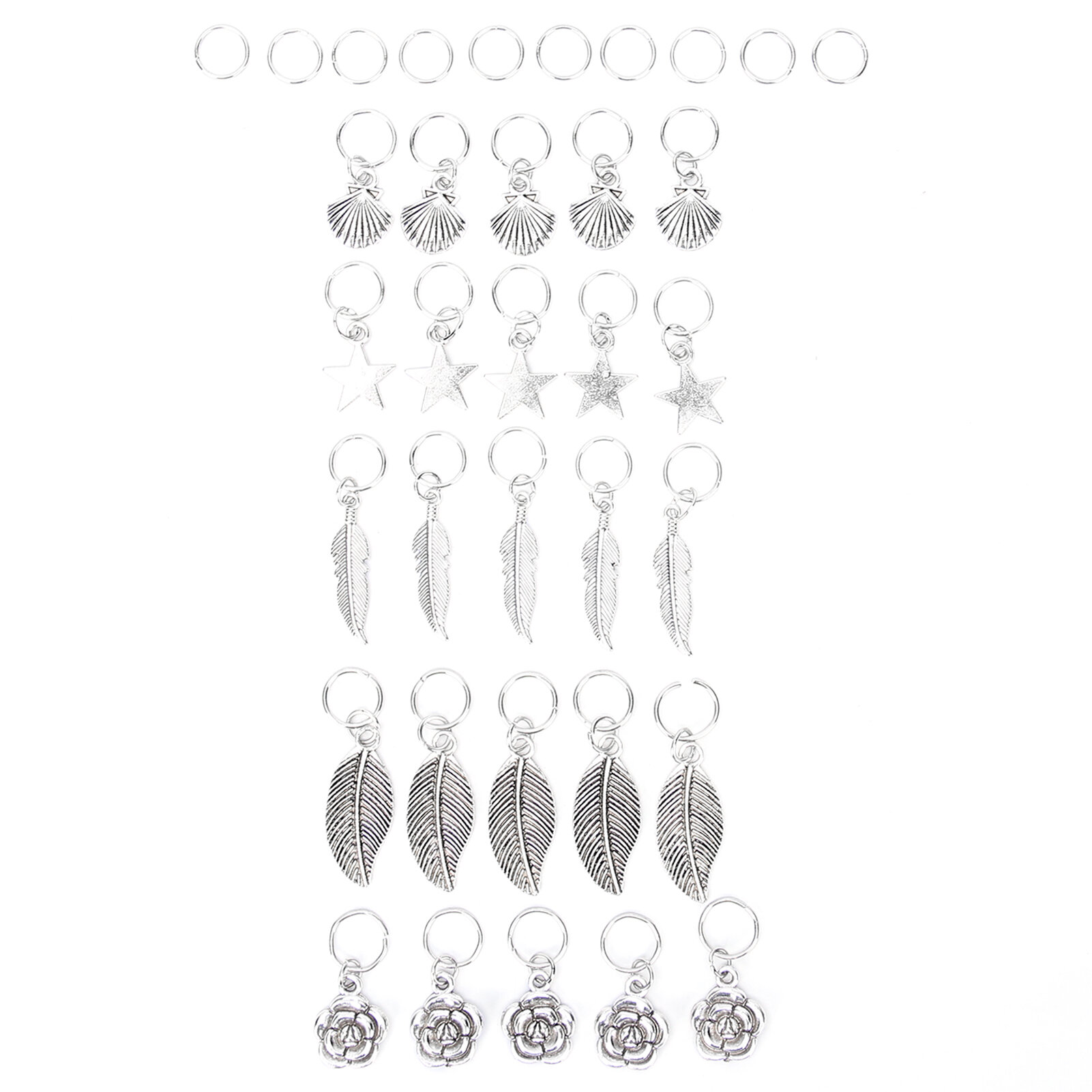 Листовая раковина звезда картины дреды для волос кольца с плетеной волосы кольца