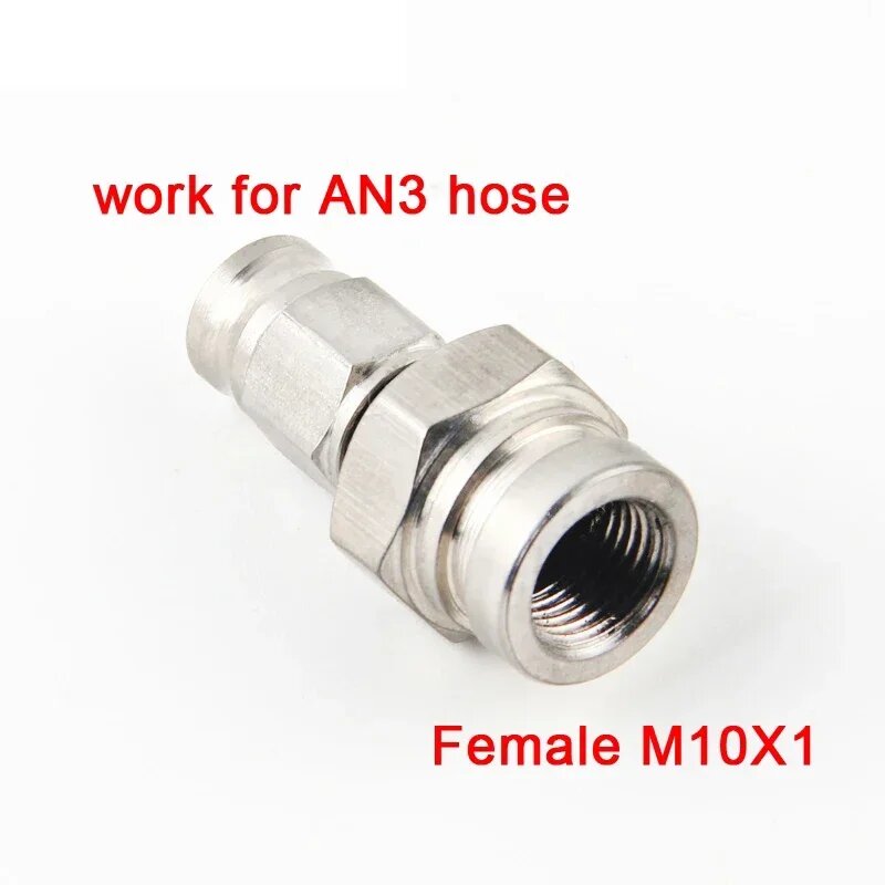 Фитинг для шланга AN3, M10x1, нержавеющая сталь