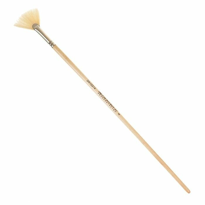 Кисть веерная Невская палитра "Сонет" № 4, щетина, длинная ручка (3245462)