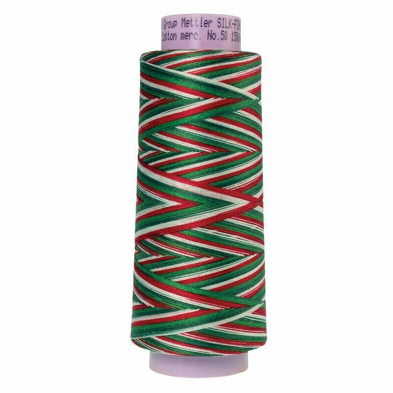 Нить для машинного квилтинга METTLER "Silk Finish", Multi Cotton 50, 1372 м, цвет 9825, Seasons Greetings