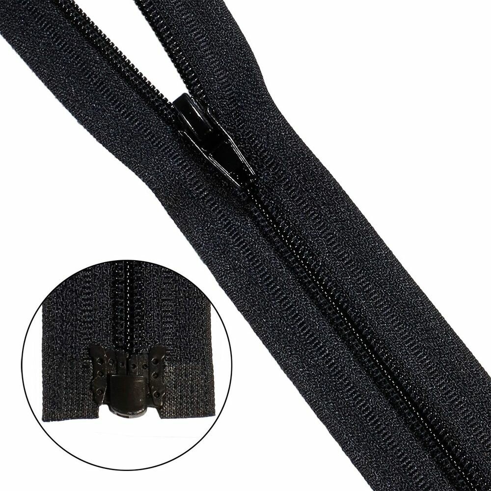 Молния айрис витая т3 1 замок 30 см 580 черный, 10 шт