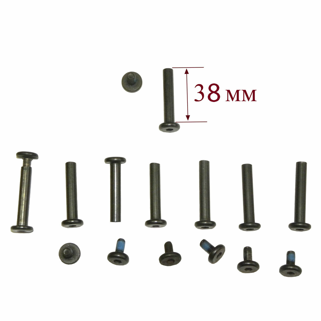 Набор осей (8шт) для роликовых коньков черный D=6мм (L=38мм)