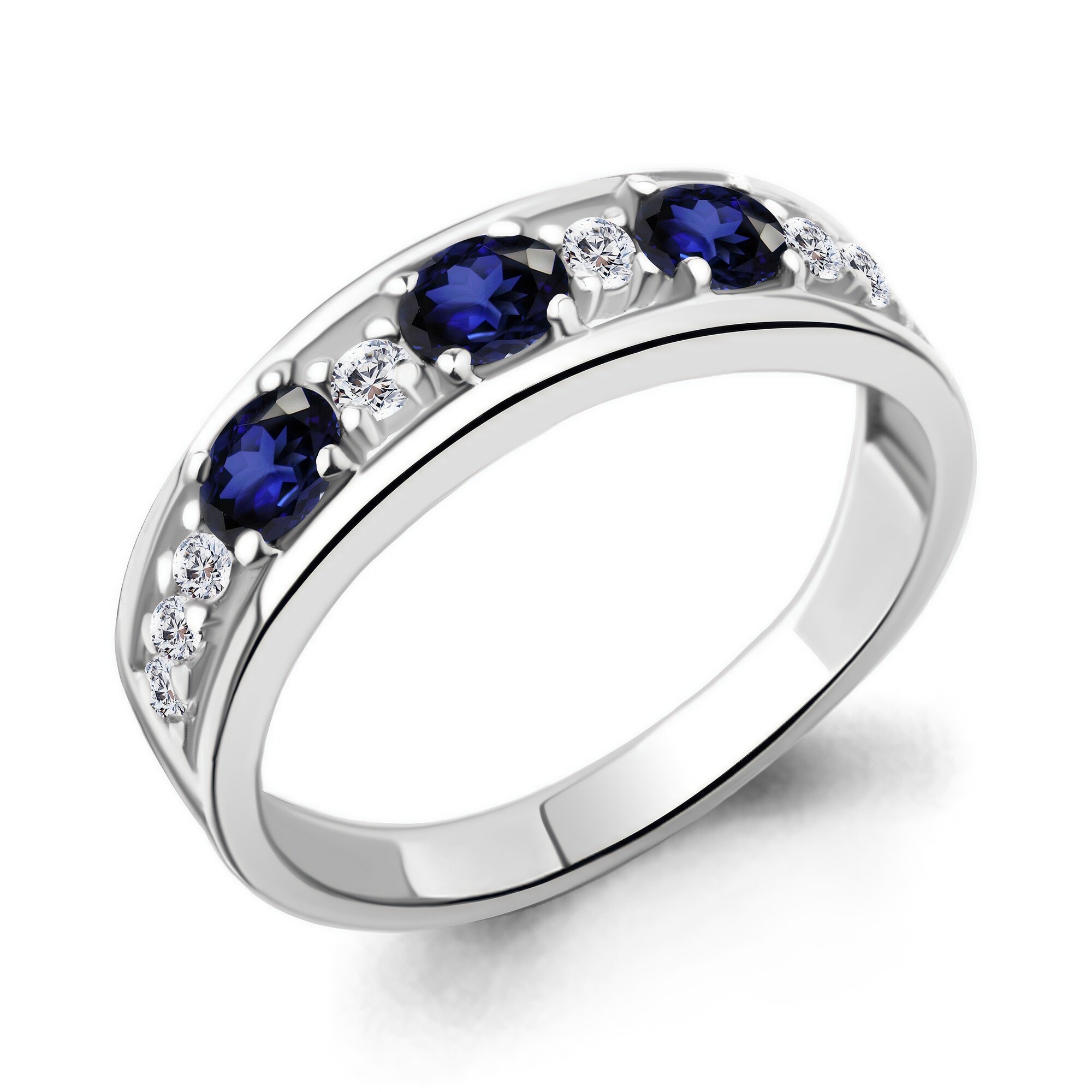 Кольцо, серебро, 925 проба, родирование, фианит