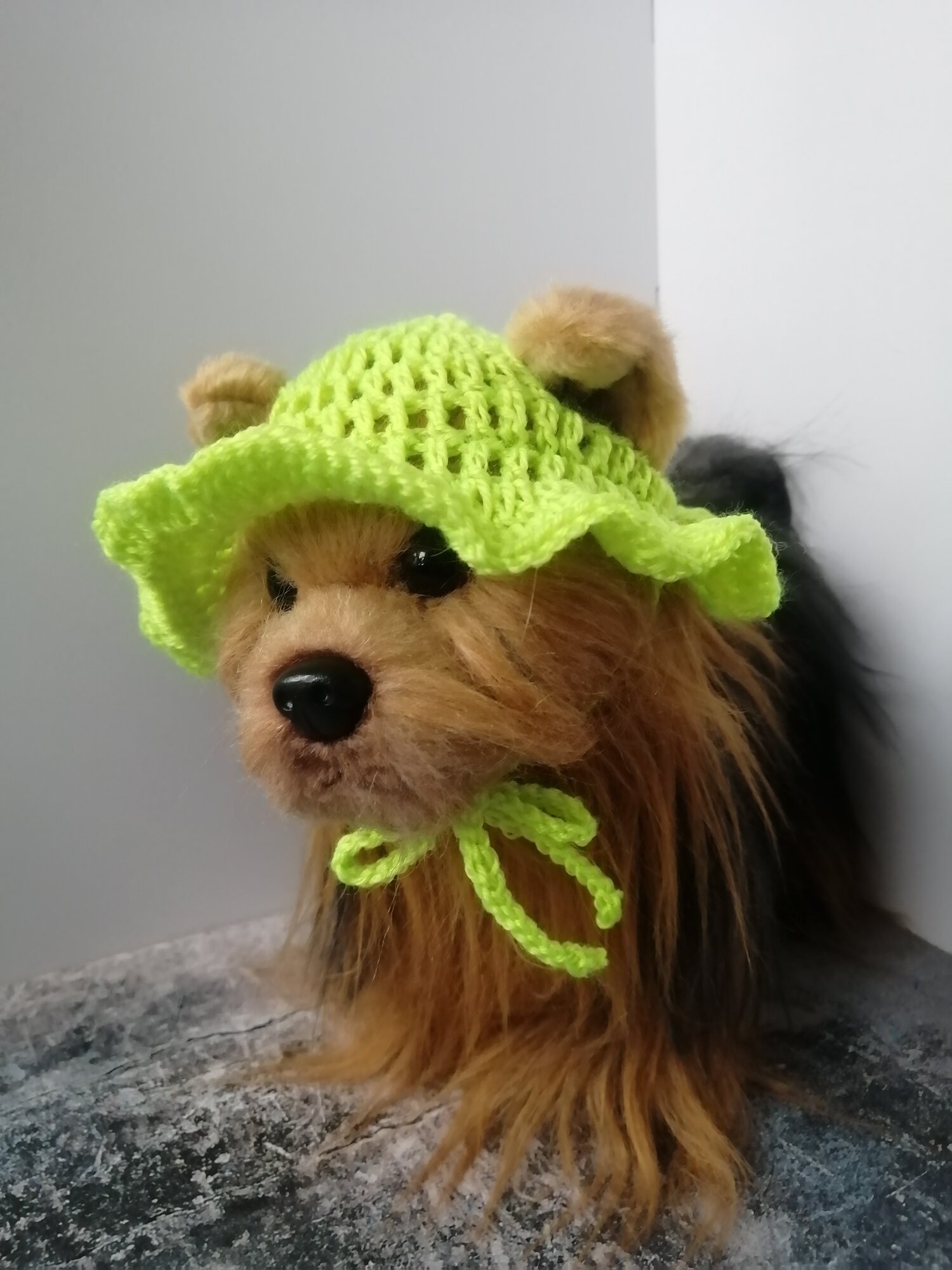 Шапка-панама, для собак и кошек, унисекс, ярко-салатовая, размер S, демисезонная