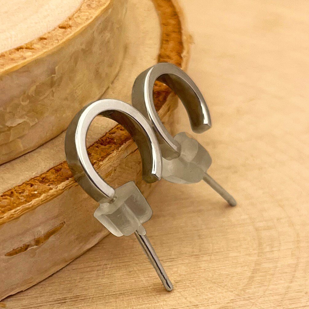 Серьги пусеты, серебро, 925 проба, оксидирование, чернение