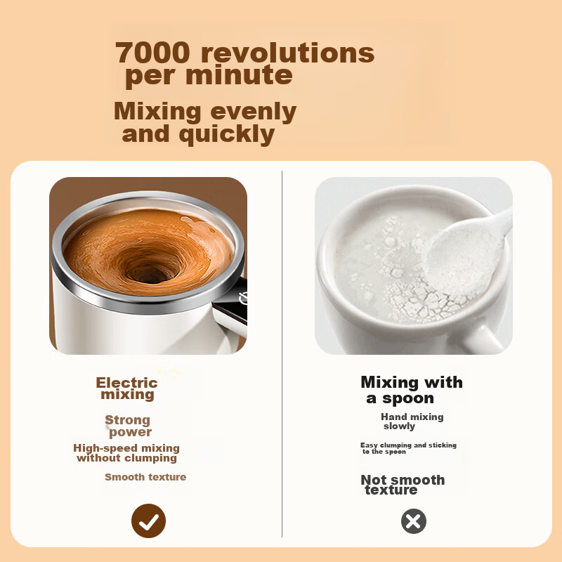 Xiduomi Fully Automatic Mixing Cup, Smart Temperature Display, Magnetic Electric Coffee Cup, Rechargeable, 316 Stainless Steel, for Coffee And Milk Powder
