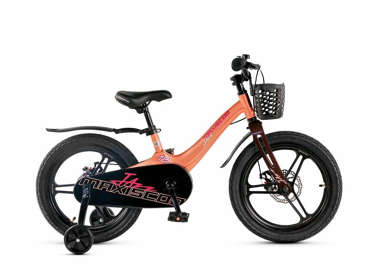 Велосипед детский Maxiscoo Jazz Pro 18 (2025), рама магниевый сплав, цвет Пудра