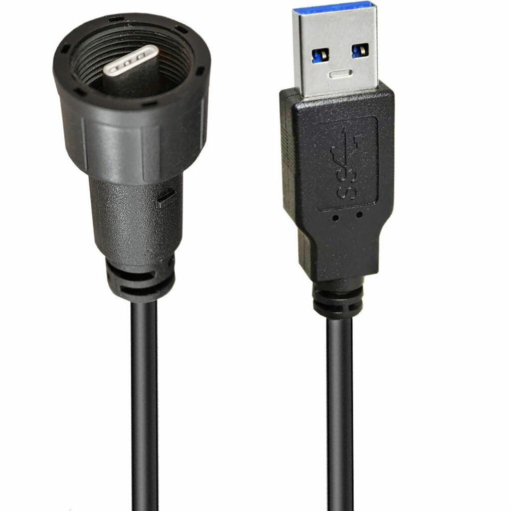 Комплект для подключения питания, Водонепроницаемый USB Type C соединительный кабель с резьбой - 30 см - USB3 AMC