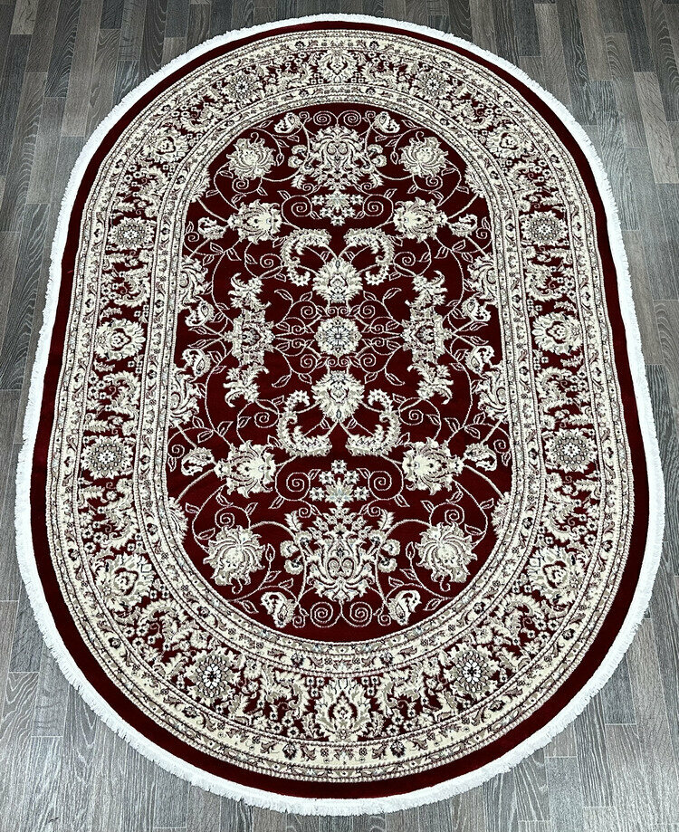 Ковер, Овал, Бордовый, Бежевый, Золотистый, Классический, на пол, в гостиную, спальню, в ассортименте (160 см. на 230 см.)