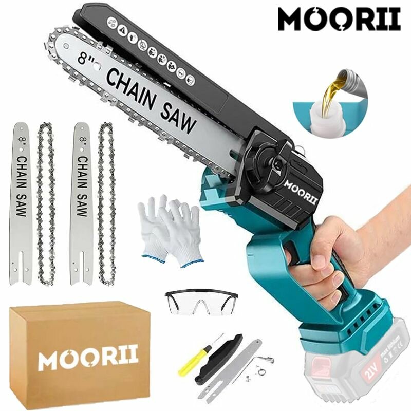 8-дюймовая бесщеточная электрическая бензопила Аккумуляторная цепная пила для резки древесины садовая обрезная пила инструмент
