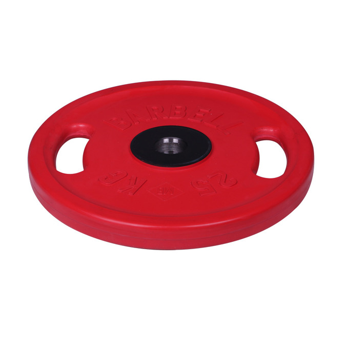 Диск олимпийский с ручками MB Barbell d 51 мм цветной 25,0 кг (красный)