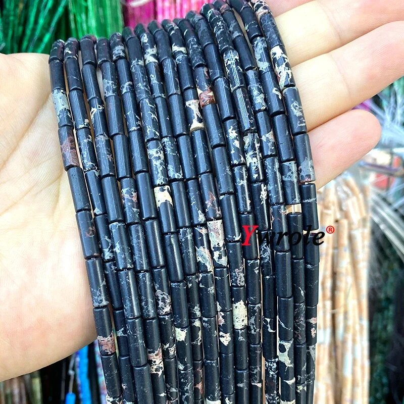 Бусины лазурит YWROLE 4x13 мм Черный, 4x13mm 27-28pcs, black imperial